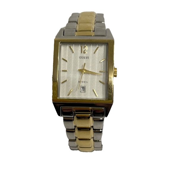 Guess | Accessories | Guess Steel G9522l Rectangle Face Two Tone Watch ...
